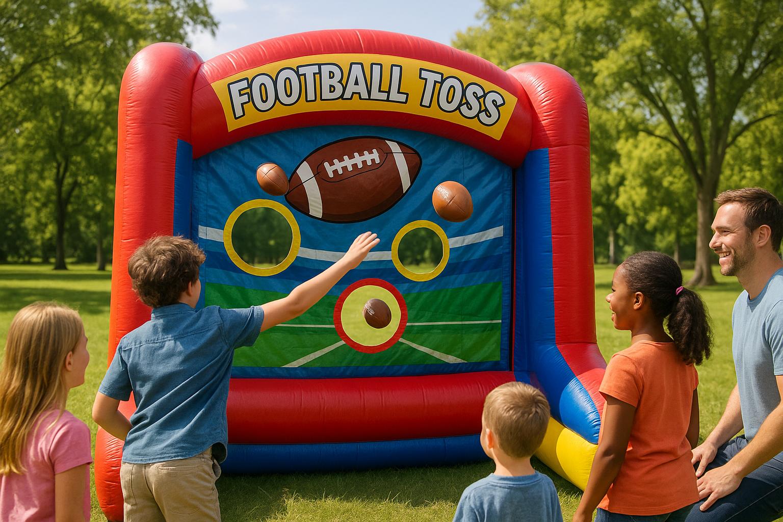 How to Set Up Inflatable Football Toss Games | Bouncy Rentals